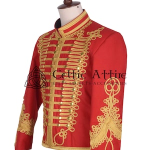 Black Wool Gold Braided Hussar Jacket - Military Uniform LARP Jacket ...