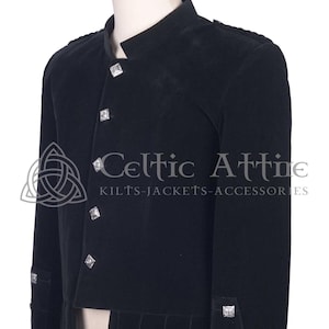 Rifle Green Velvet Kenmore Doublet Jacket - Five Buttons Kilt Jacket ...