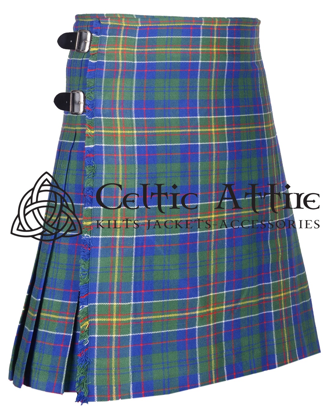 Clan Hunter Tartan 8 Yard Kilt - Premium Handmade - Made to Order - Men's Traditional Scottish ...
