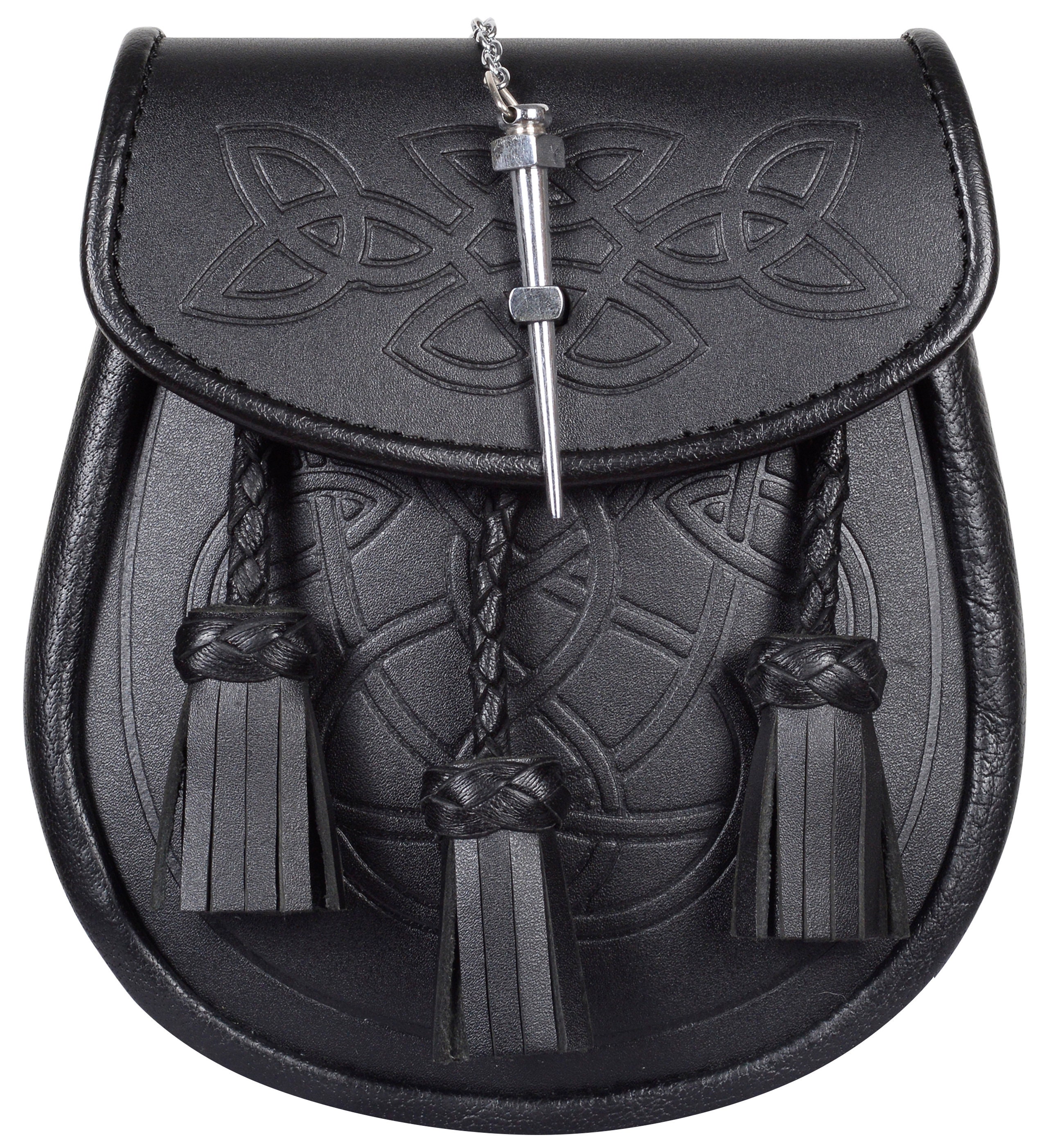 Premium Handmade Black Leather Scottish Kilt DAY SPORRAN & | Etsy