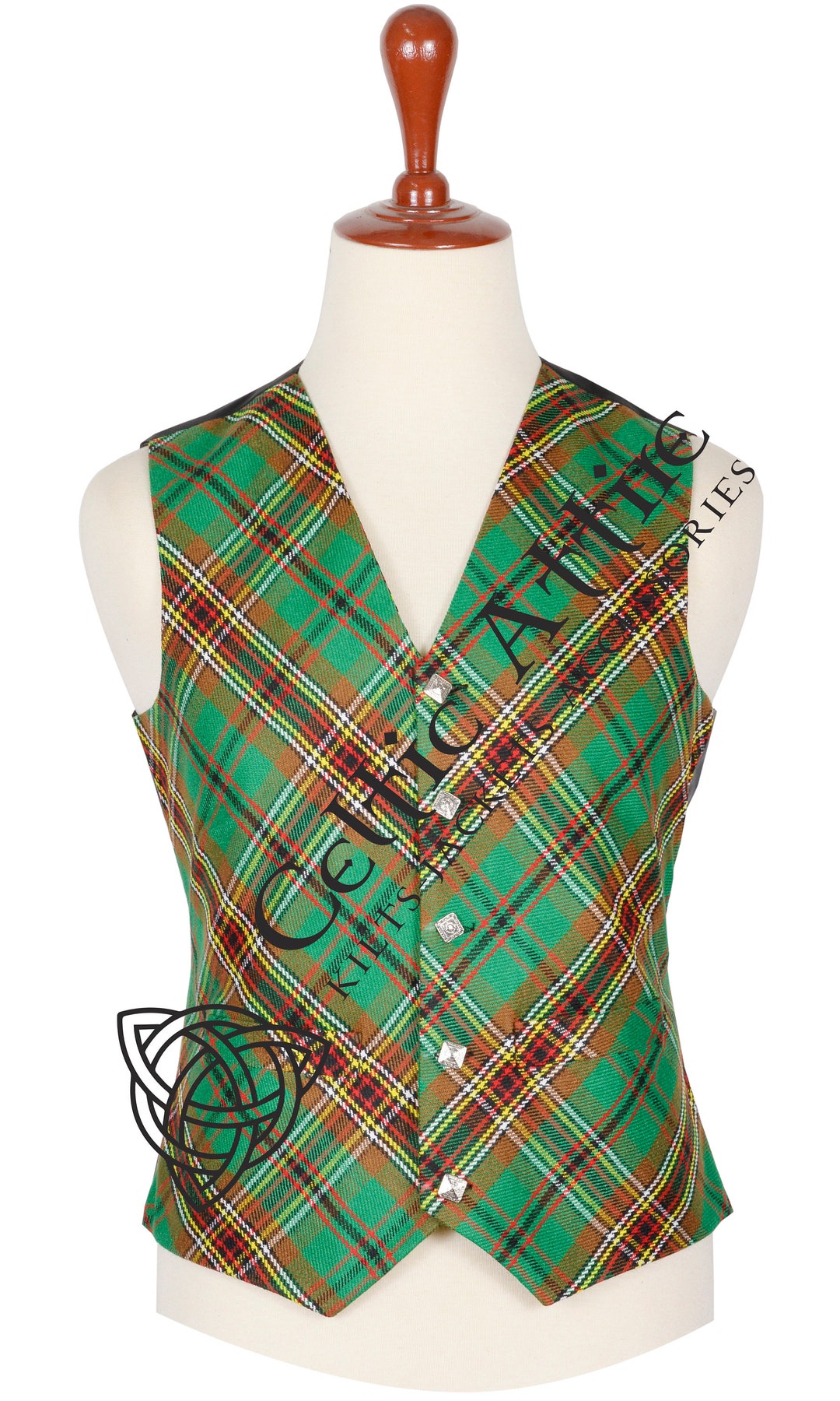 Scottish Traditional Bias Cut 5 Buttons Tartan Waistcoat | Celtic Vest ...