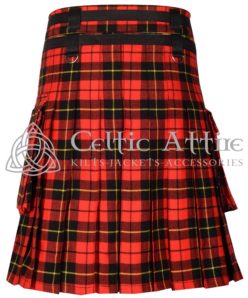 Men's Scottish Tartan Utility Kilt With Detachable Sporran Pocket ...
