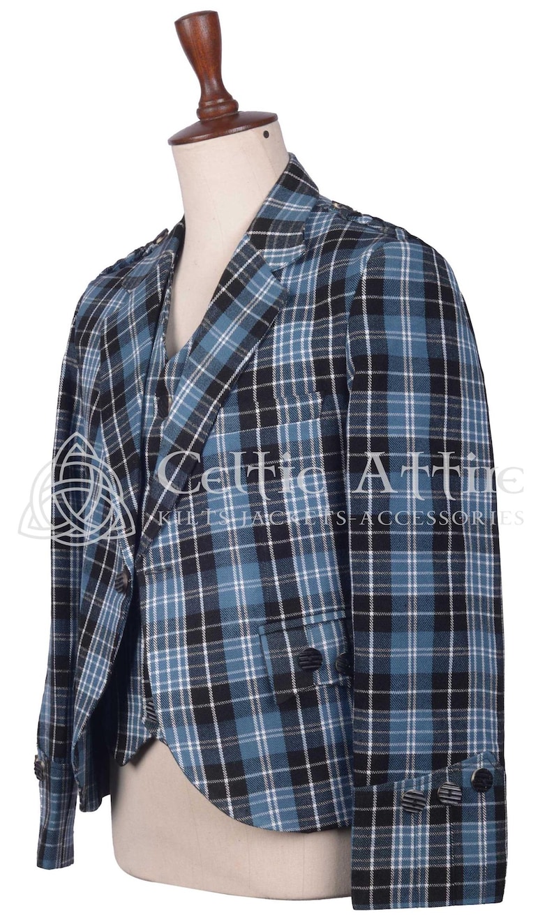 Scottish Tartan Argyll Jacket - Single Button Highlander Kilt Jacket ...