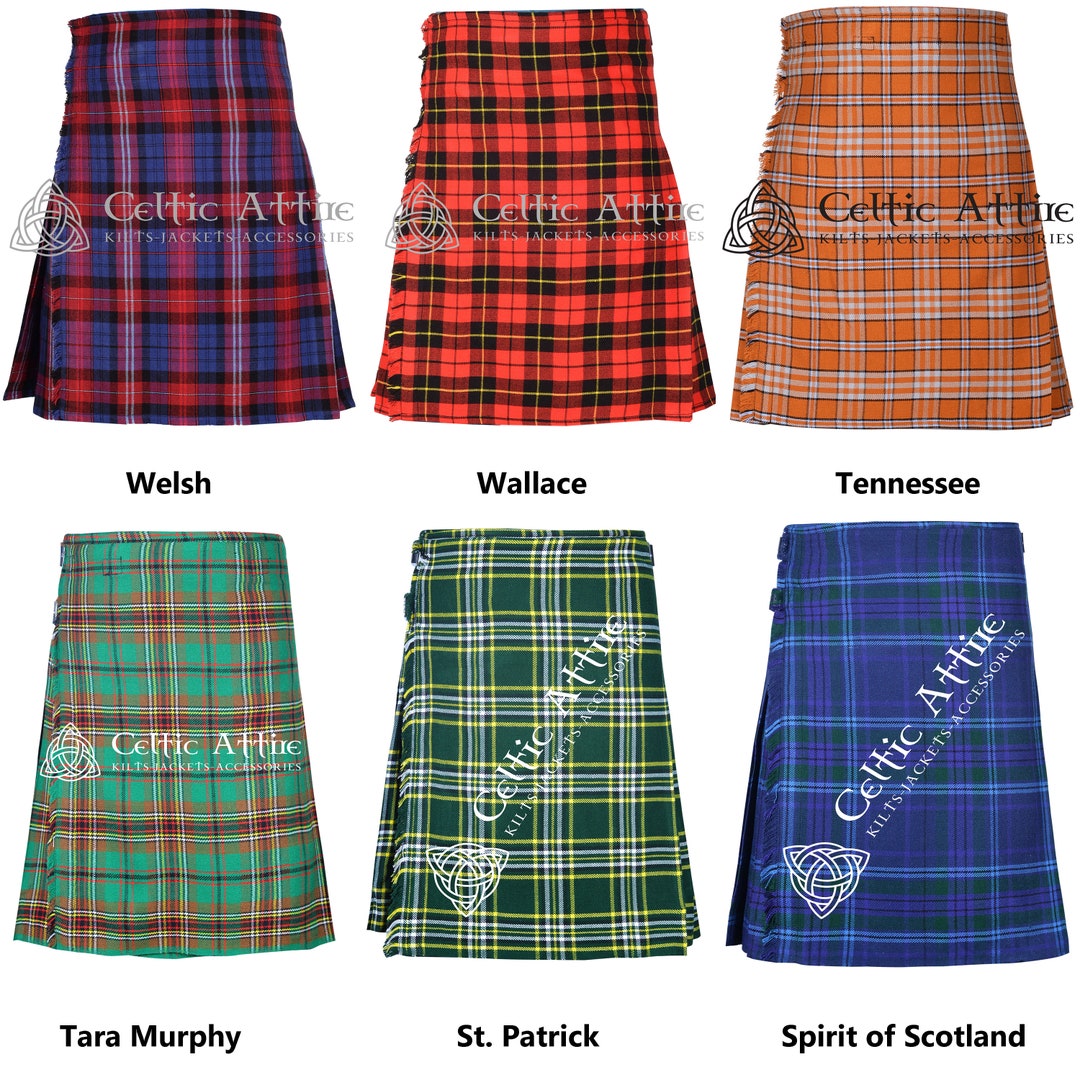 Scottish Tartan Lightweight Sport Kilt - Highland Games Kilt - 13 Oz Tartan Kilts for Men - 60 ...
