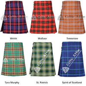 Scottish Tartan Lightweight Sport Kilt - Highland Games Kilt - 13 Oz Tartan Kilts for Men - 60 ...
