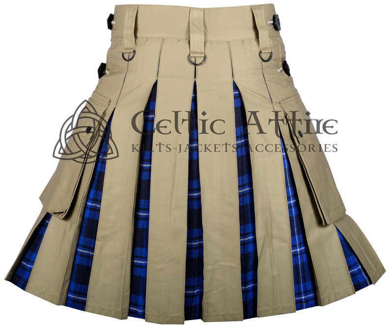 Premium Handmade - Custom Size - Modern Scottish Hybrid Utility Kilt ...