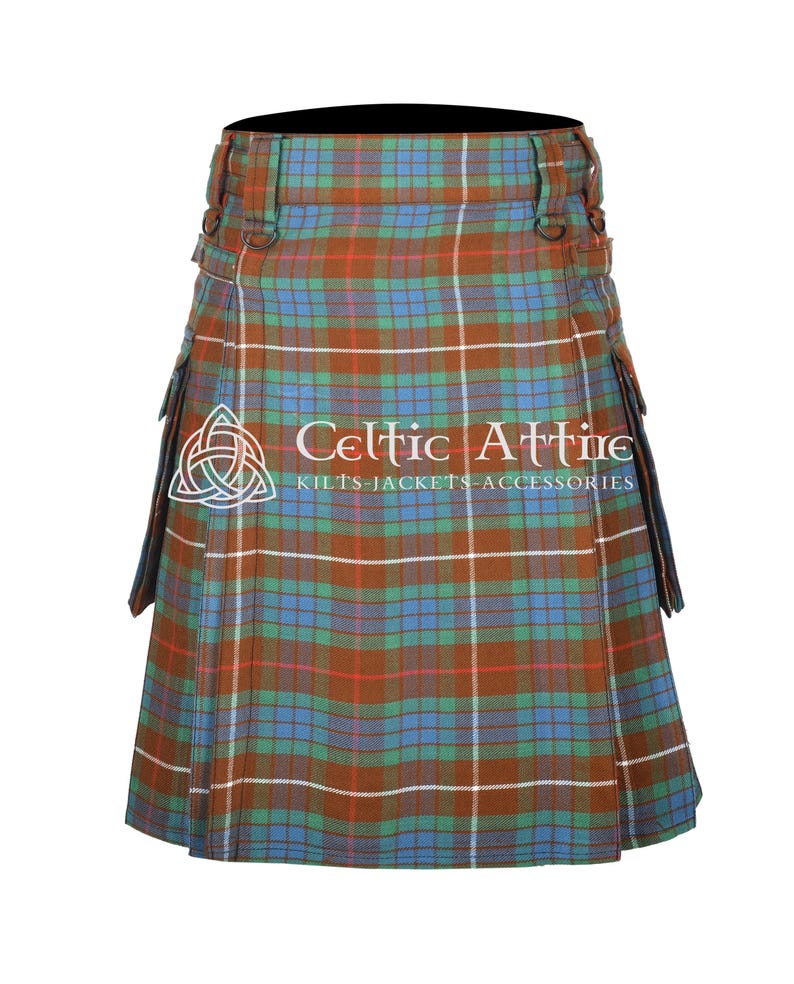 Fraser Hunting Ancient Tartan Utility Kilt - Scottish Highlander 16 Oz ...