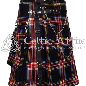 Tartan Utility Kilt - Gothic Kilt - Lightweight Detachable Cargo ...