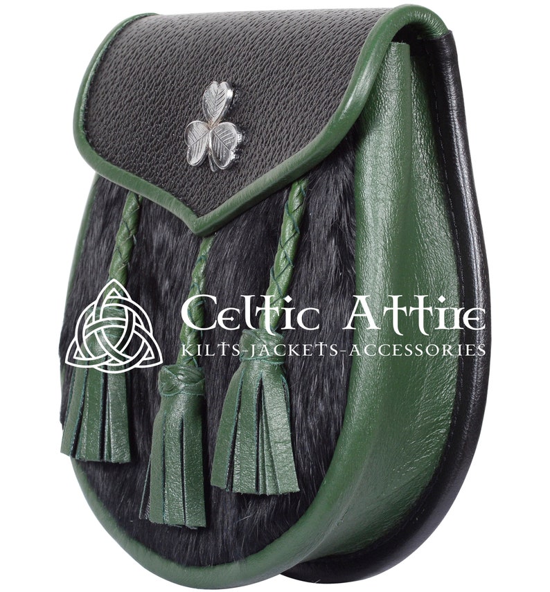 Premium Handmade Black Leather Scottish Semi Dress Sporran - Etsy