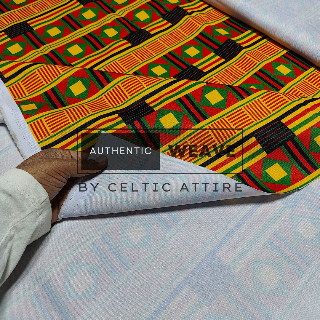 African Kente Fabric - Sublimation Printed Fabric - Machine Washable ...