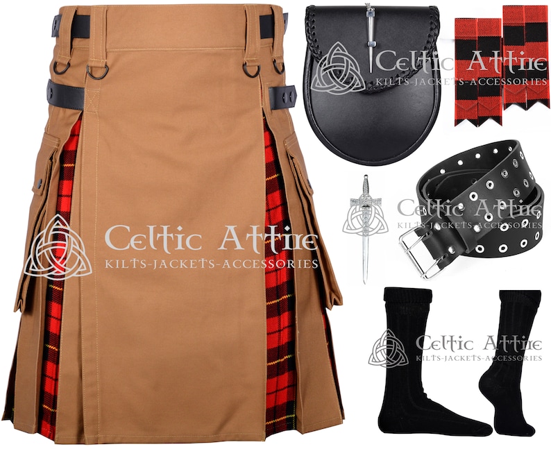 Carhartt Cotton Utility Hybrid Kilt - Scottish Tartan Cargo Pockets ...