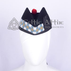Scottish Glengarry Diced Bonnet Hat - 100% Wool British Military Cap ...