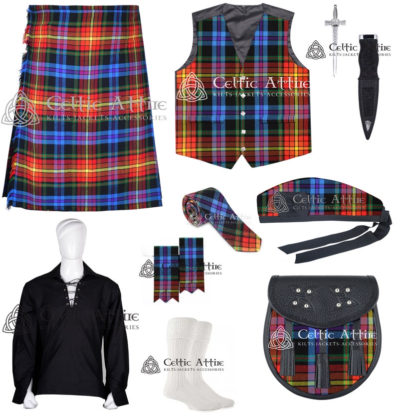 Scottish Kilt for Men - Kilt Package - Kilt Value Pack - Kilt Pin ...