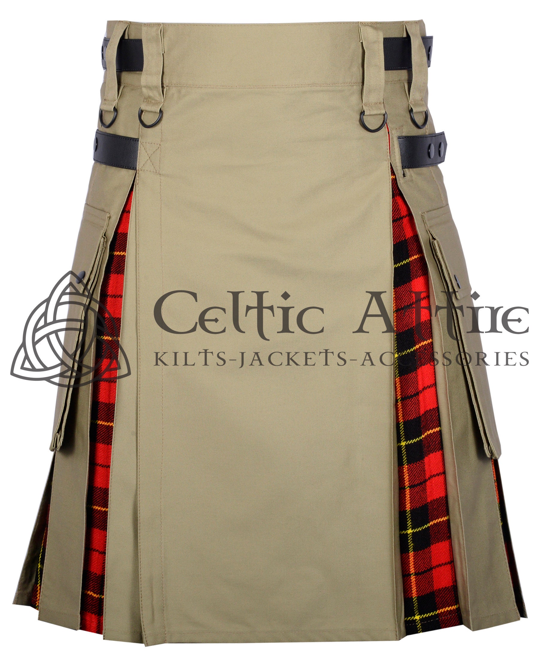 Premium Handmade - Custom Size - Modern Scottish Hybrid Utility Kilt ...