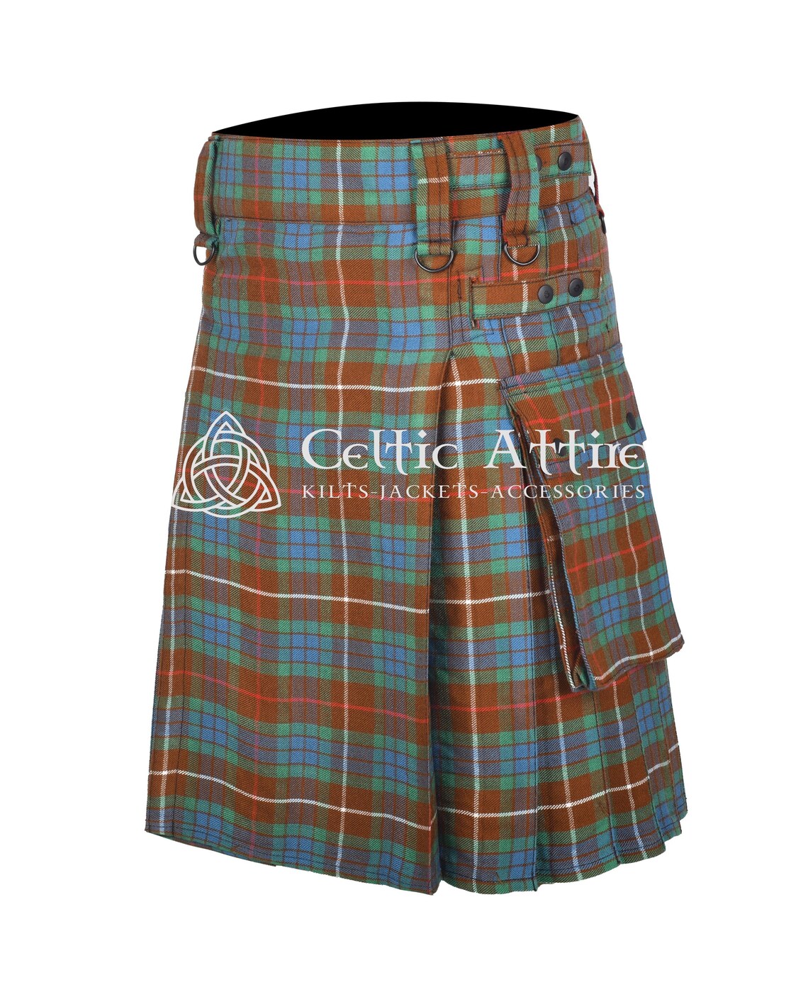 Fraser Hunting Ancient Tartan Utility Kilt - Scottish Highlander 16 Oz ...