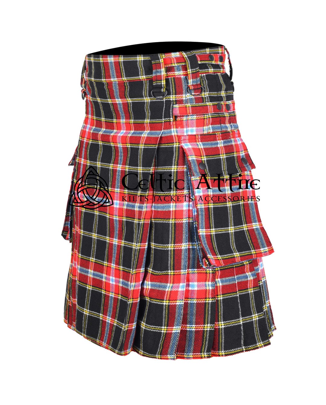 Norwegian Knights Tartan Utility Kilt - Scottish Highlander 16 Oz ...
