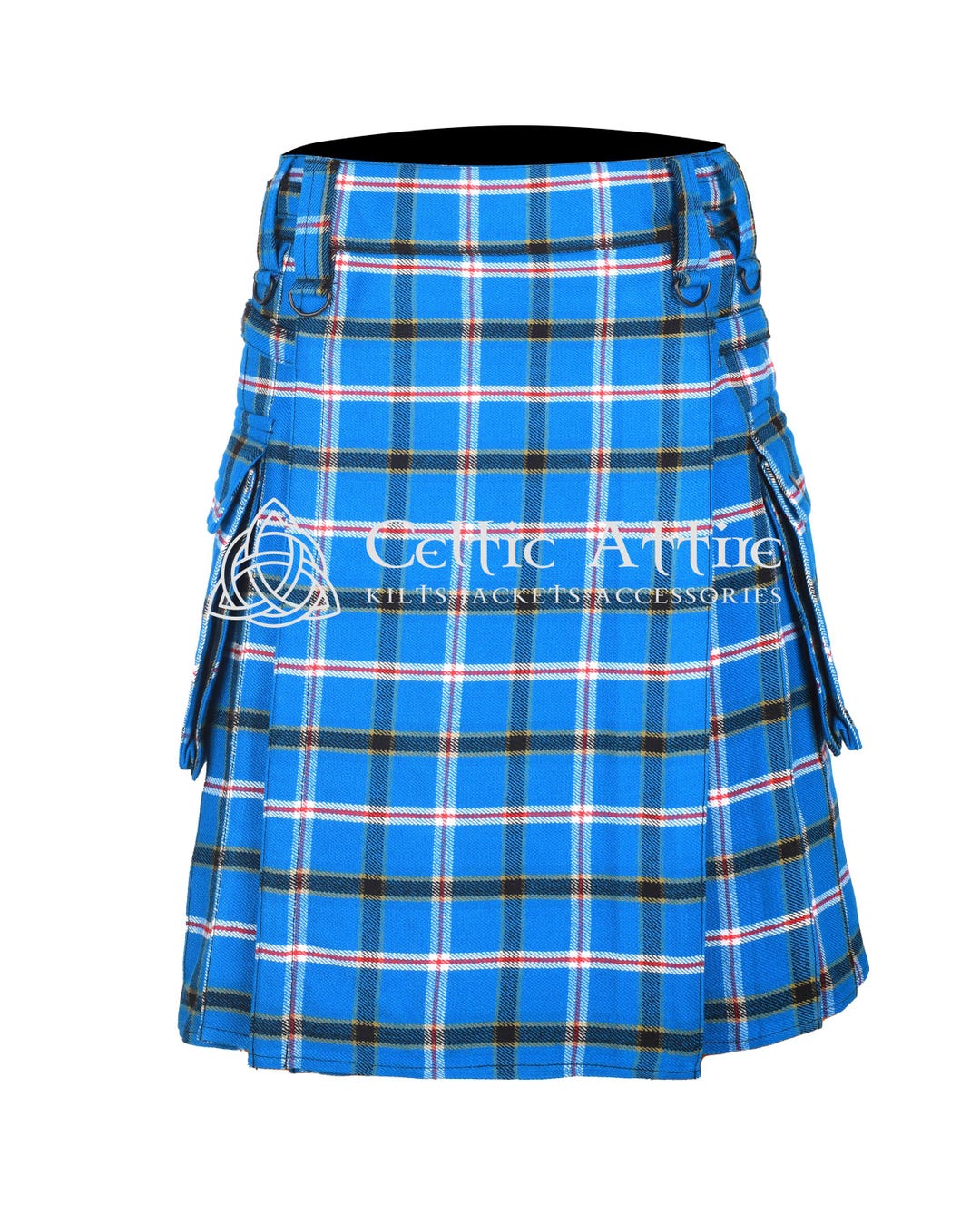 Oklahoma Tartan Utility Kilt - Scottish Highlander 16 Oz Modern Cargo ...