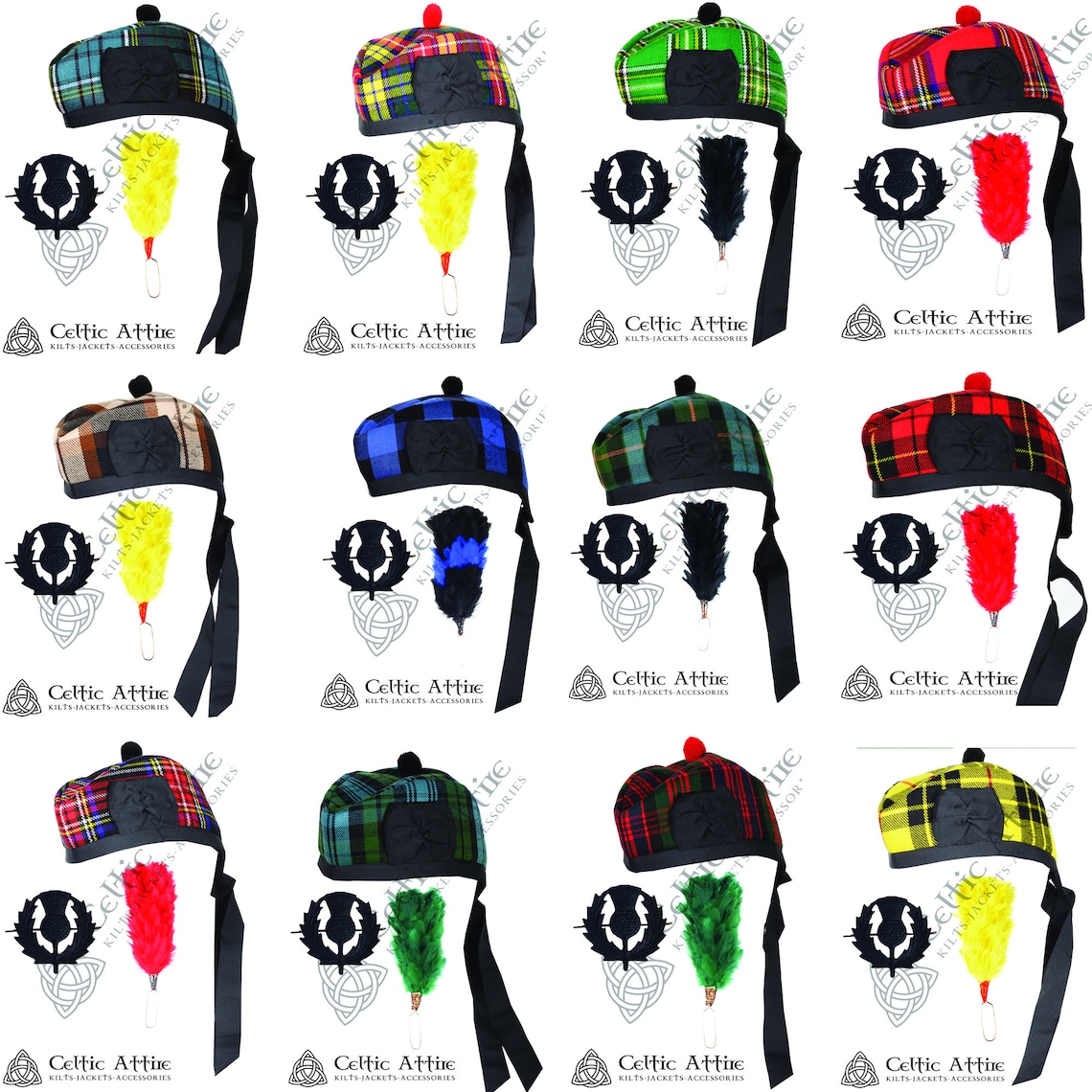 Scottish Military Piper Bonnet Hat Highlander Glengarry Kilt | Etsy