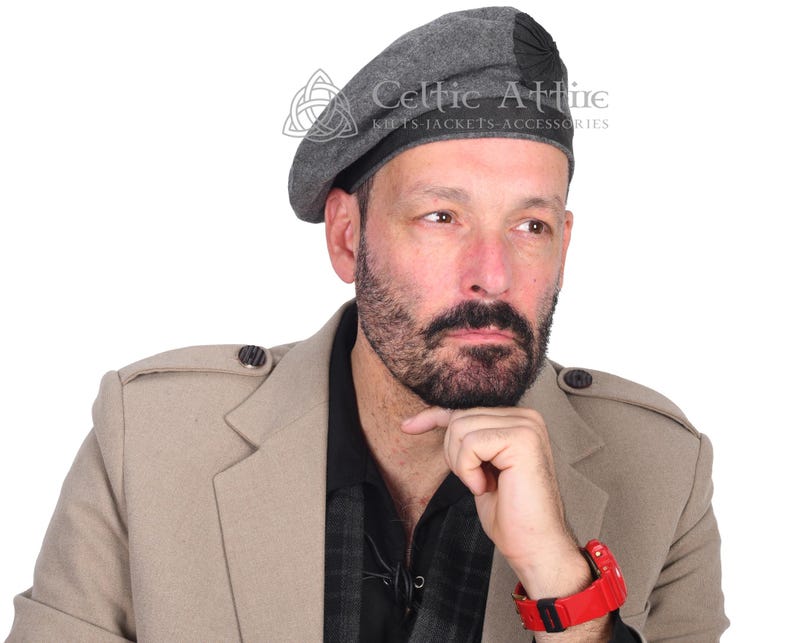 Irish Caubeen Beret Hat - Balmoral Hat French Beret Glengarry Bonnet ...