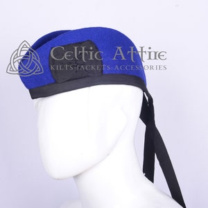 Scottish Glengarry Bonnet Hat - 100% Wool British Military Bagpiper Cap ...