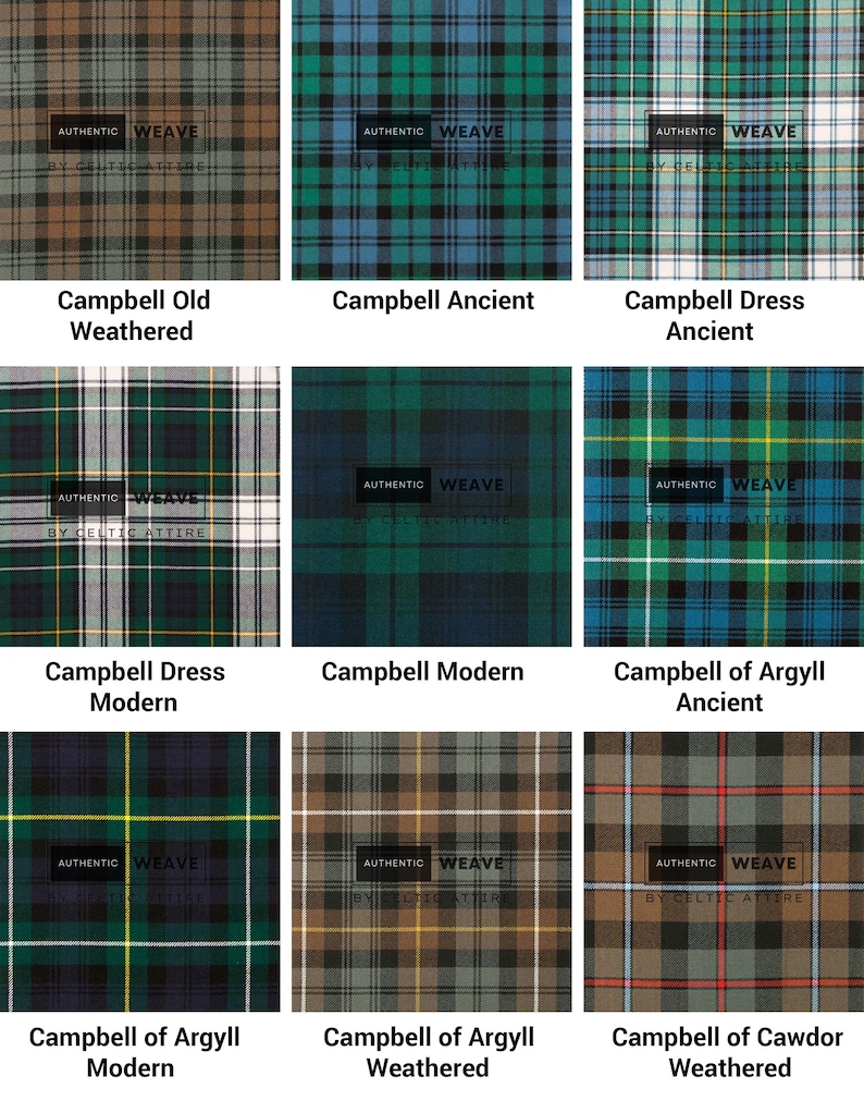 Clan Campbell Tartan Fabrics - 16 Oz Acrylic Scottish Tartan - Machine ...