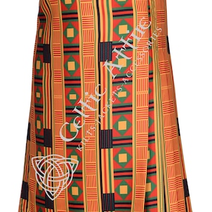 African Pride Kilt - Black Pride Kilt - African Kente Fabric Scottish 8 ...