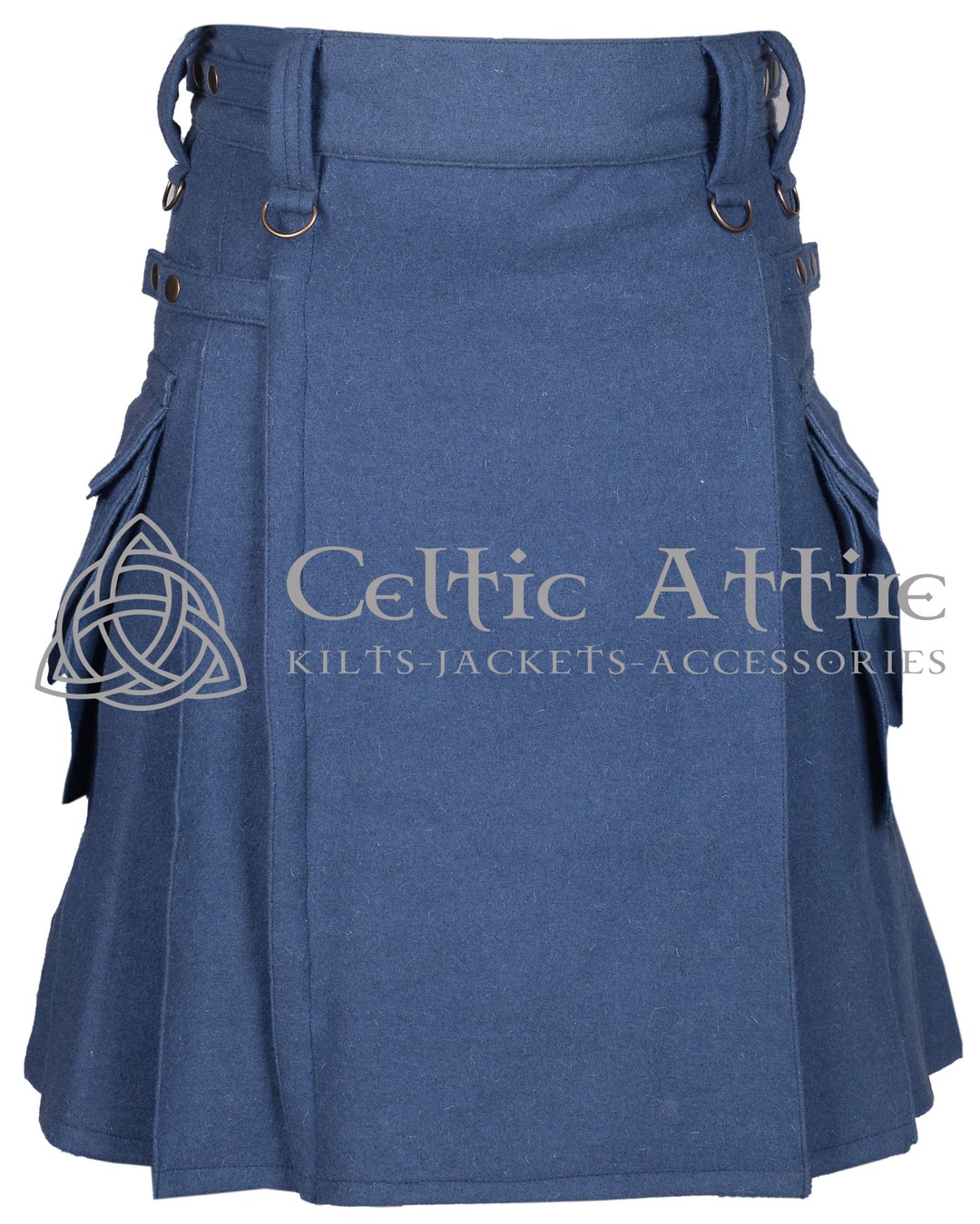 Lovat Blue Wool SCOTTISH Utility KILT - Made to Order - Premium ...