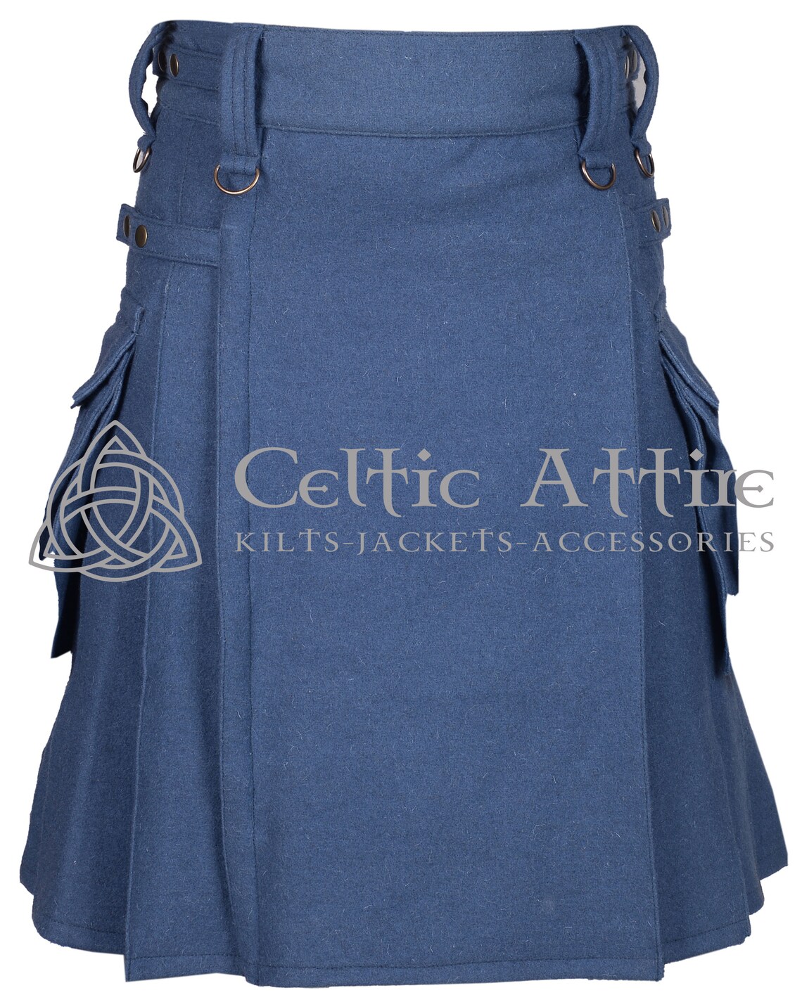 Lovat Blue Wool SCOTTISH Utility KILT - Made to Order - Premium ...
