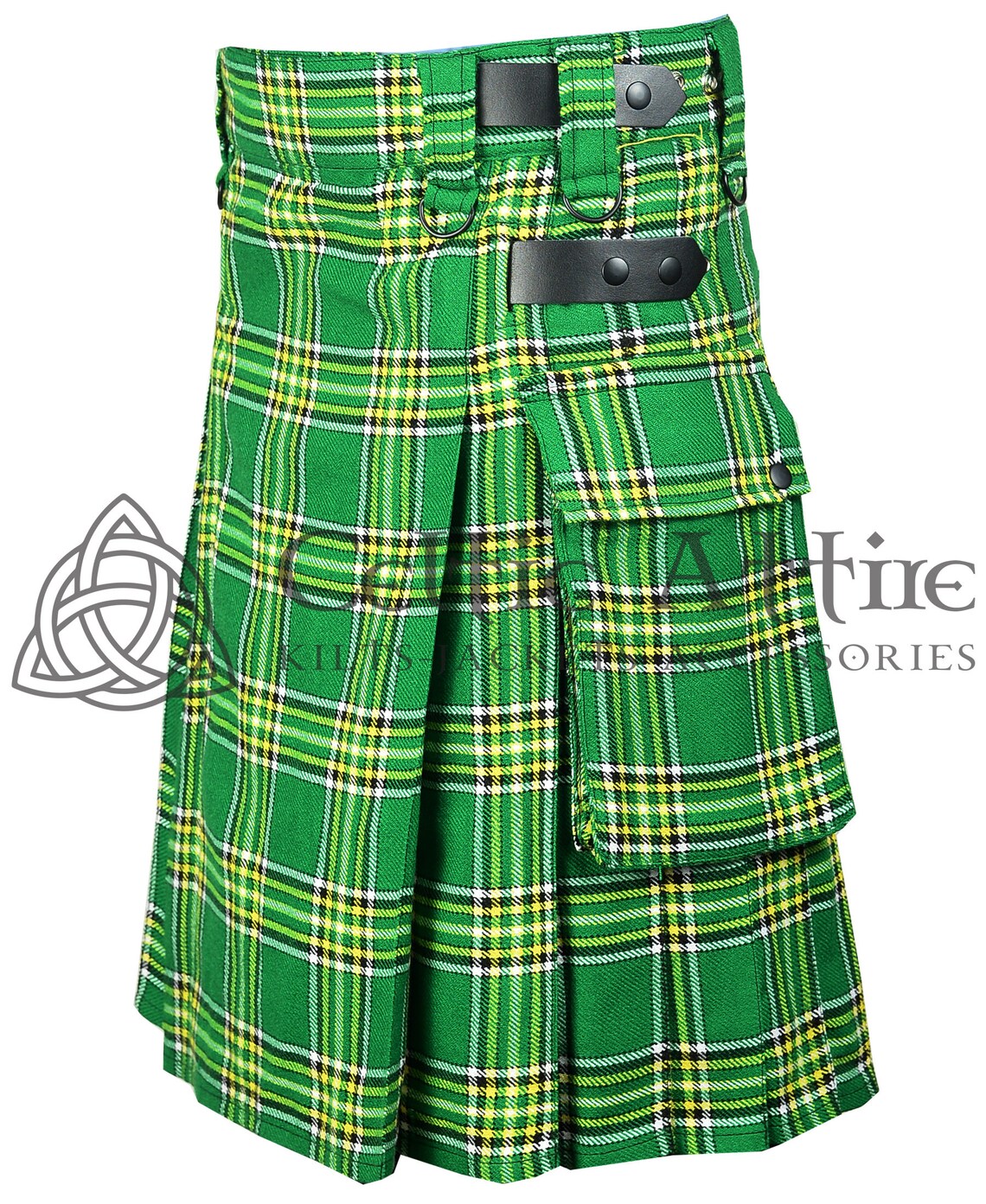 Men's Scottish Tartan Utility Modern Kilt With Pockets - 16 Oz Acrylic ...