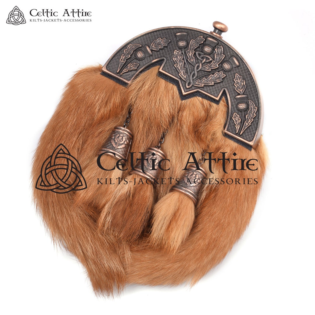 Copper Bronze Thistle Cantle - Scottish Full Dress Sporran With Belt ...