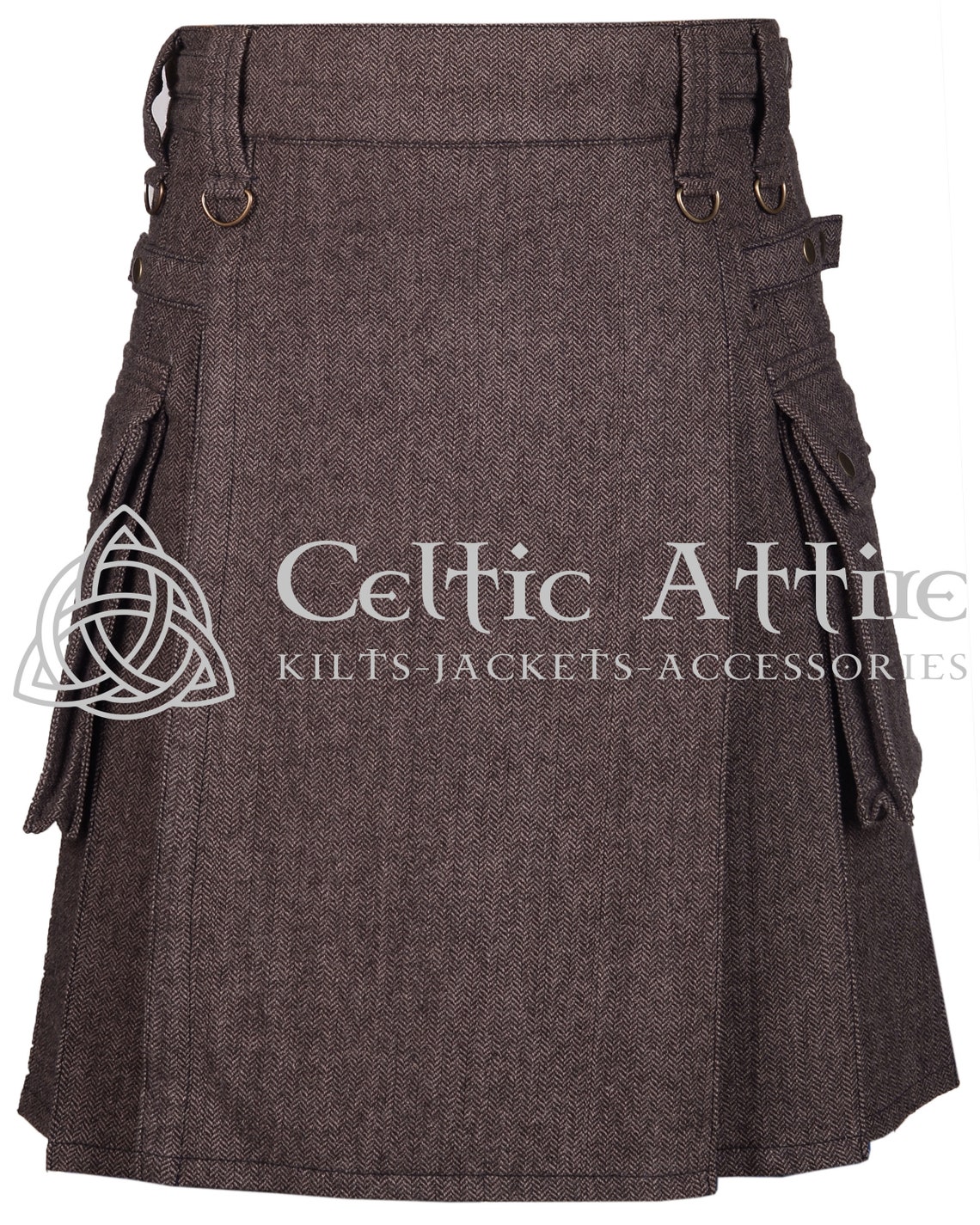 Brown Tweed Wool SCOTTISH Utility KILT - Made to Order - Premium ...