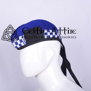Scottish Glengarry Diced Bonnet Hat - 100% Wool British Military Cap ...