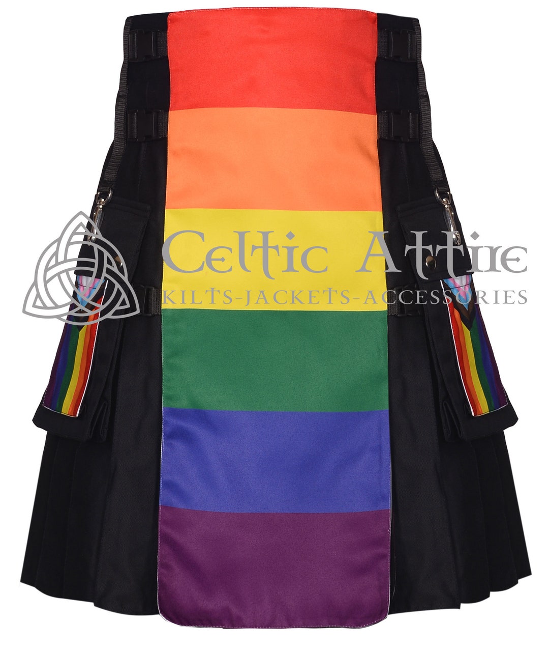LGBTQ Pride Kilt - Scottish Utility Cotton Kilt - Gay Pride - LGBT Gift ...