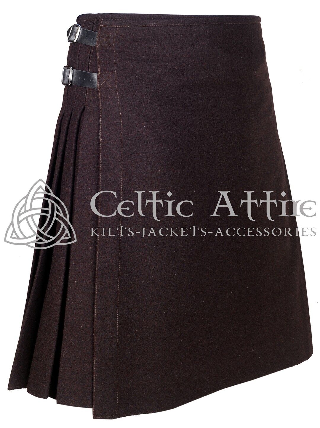 Brown Wool 8 Yard SCOTTISH KILT - Made to Order - Premium Handmade ...