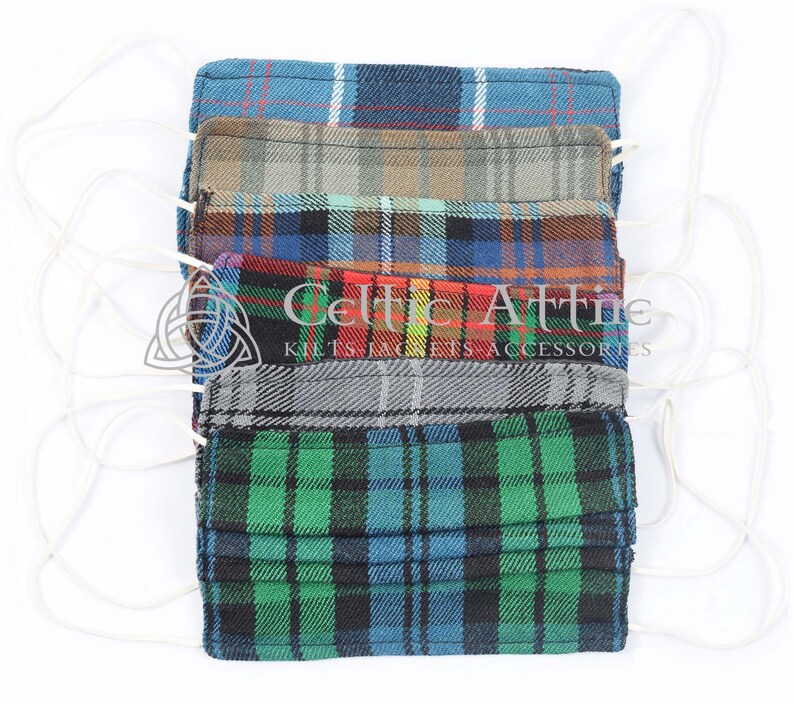 Set of 24 Scottish Tartan FACE MASKS Full Face Covering - Etsy