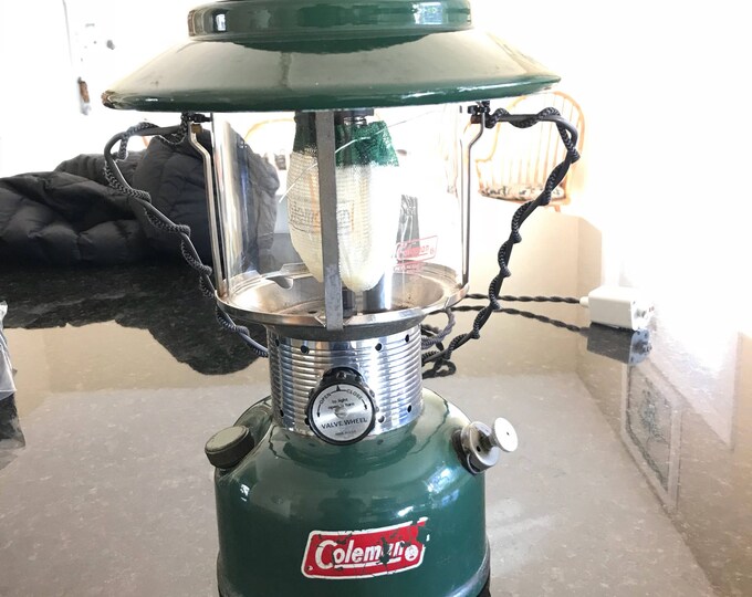 Hanging Electric Lighted Coleman Lamp With Dimmable LED Bulbs. - Etsy