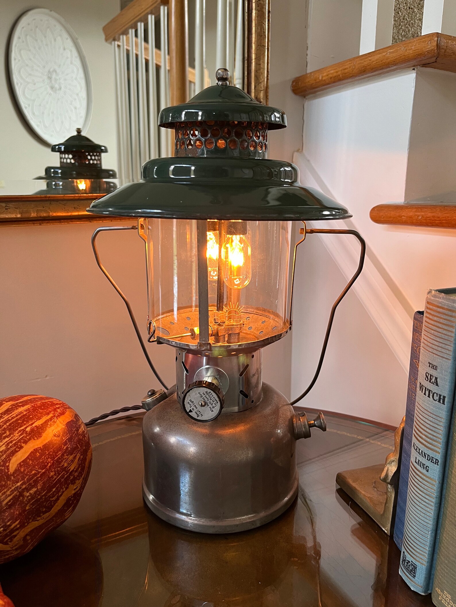 Electric Vintage Coleman Lantern Table Lamp, Rotary Dimmer, Great Gift ...
