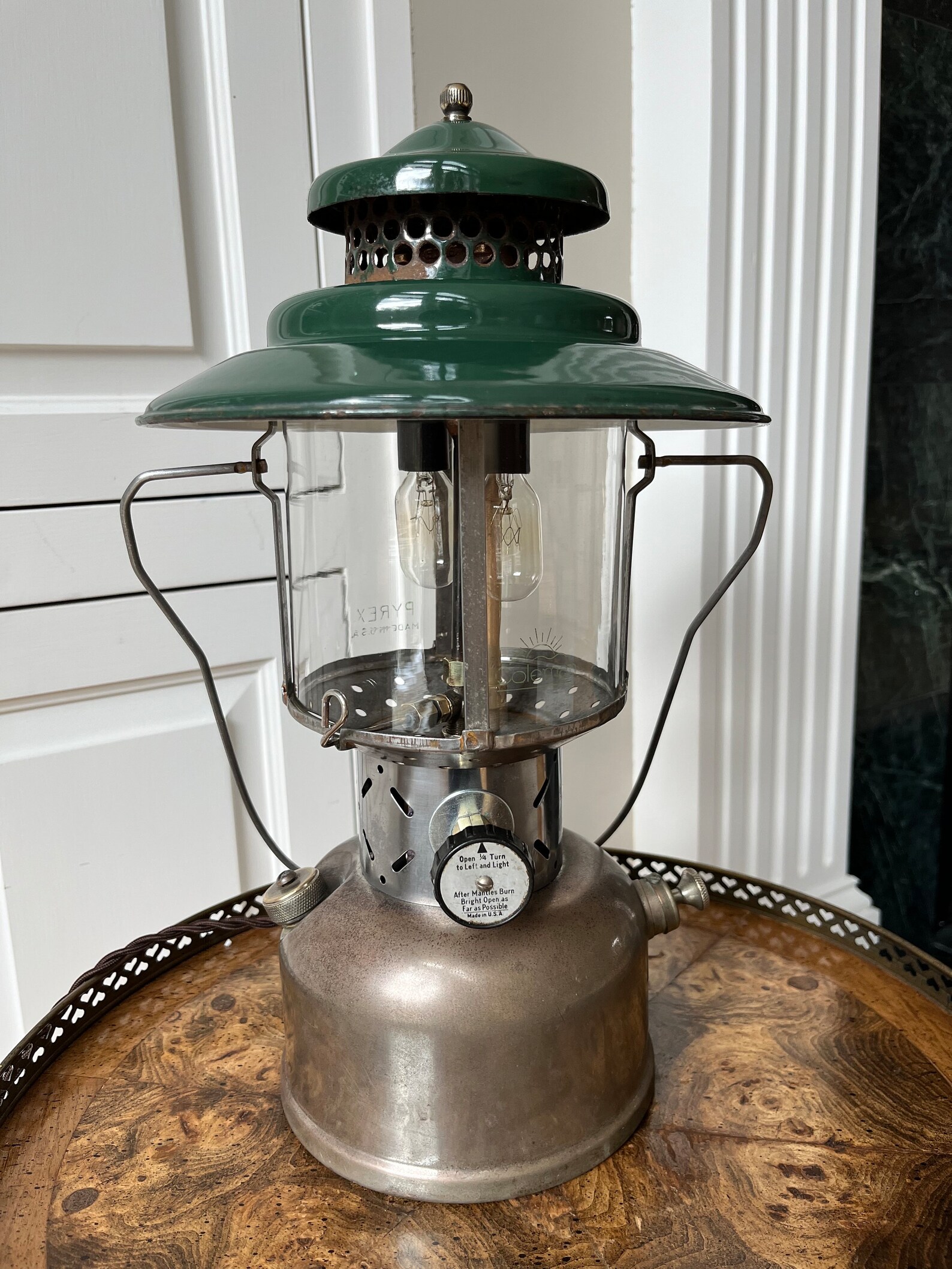 Electric Vintage Coleman Lantern Table Lamp, Rotary Dimmer, Great Gift ...