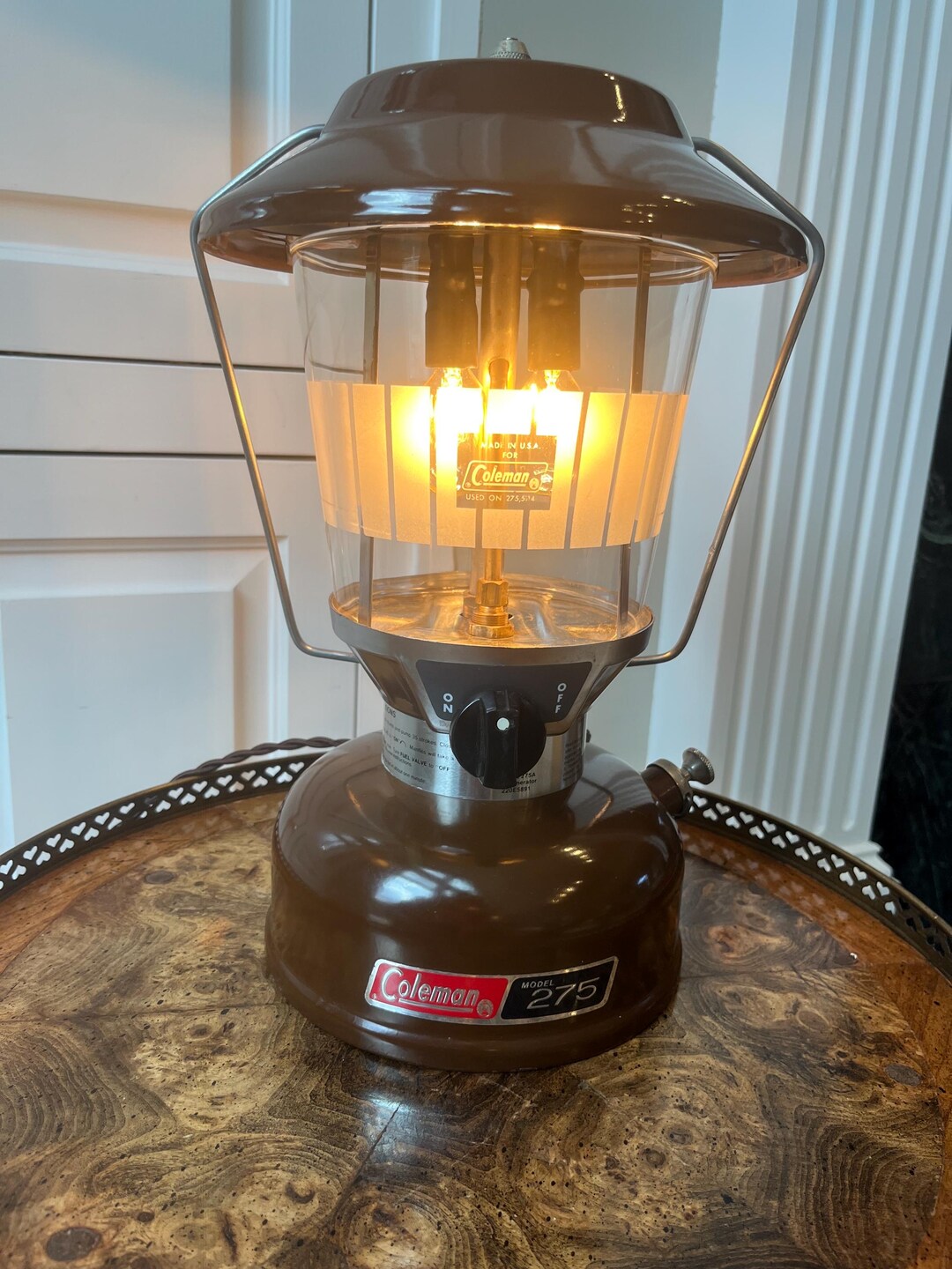 Electric Rustic Lighted Vintage Coleman 275 Lantern Table Lamp, Rotary ...