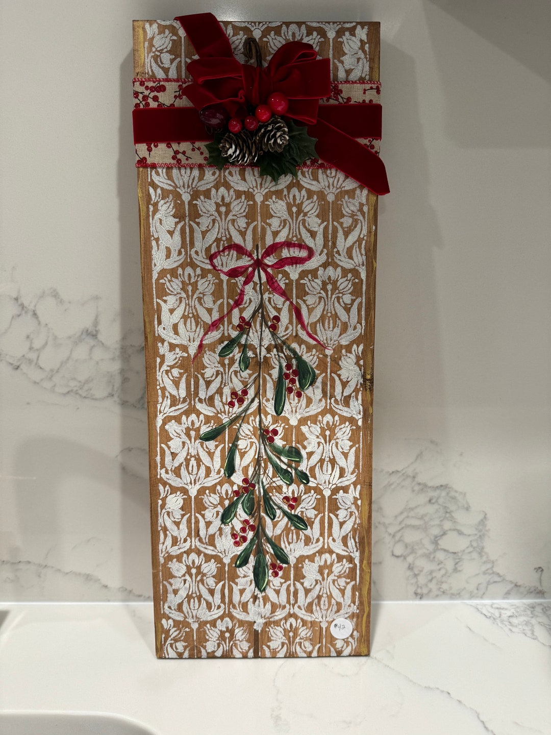 Hand Painted Mistletoe Wood Panel - Etsy