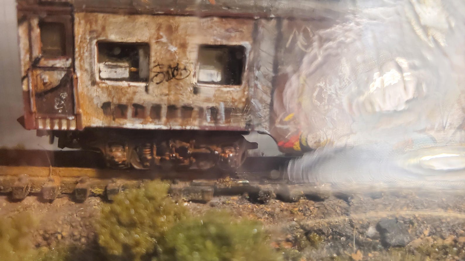 Derelict Passenger Car in a Bottle With Display Stand N Scale - Etsy