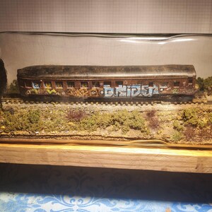 Derelict Passenger Car in a Bottle With Display Stand N Scale - Etsy