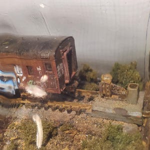 Derelict Passenger Car in a Bottle With Display Stand N Scale - Etsy