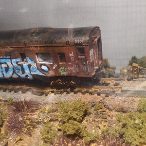 Derelict Passenger Car in a Bottle With Display Stand N Scale - Etsy