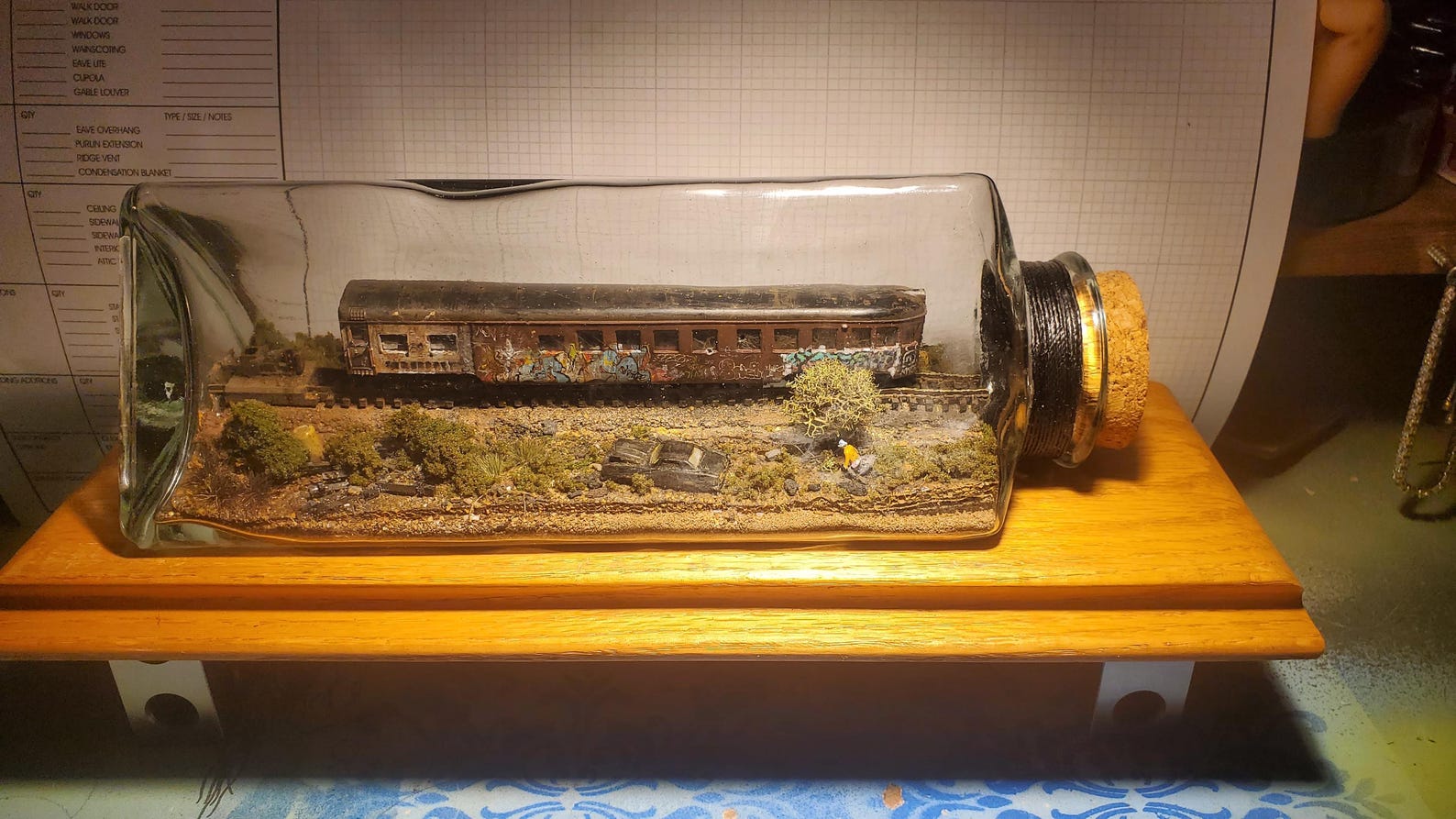 Derelict Passenger Car in a Bottle With Display Stand N Scale - Etsy