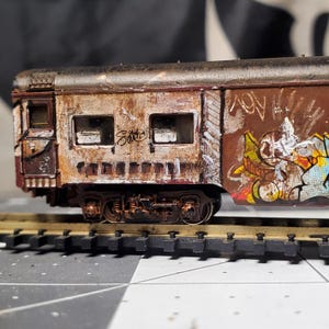 Derelict Passenger Car in a Bottle With Display Stand N Scale - Etsy