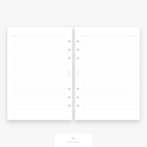 Lined Notes - PRINTED - Planner Inserts & Agenda Refill - A5 / Personal ...