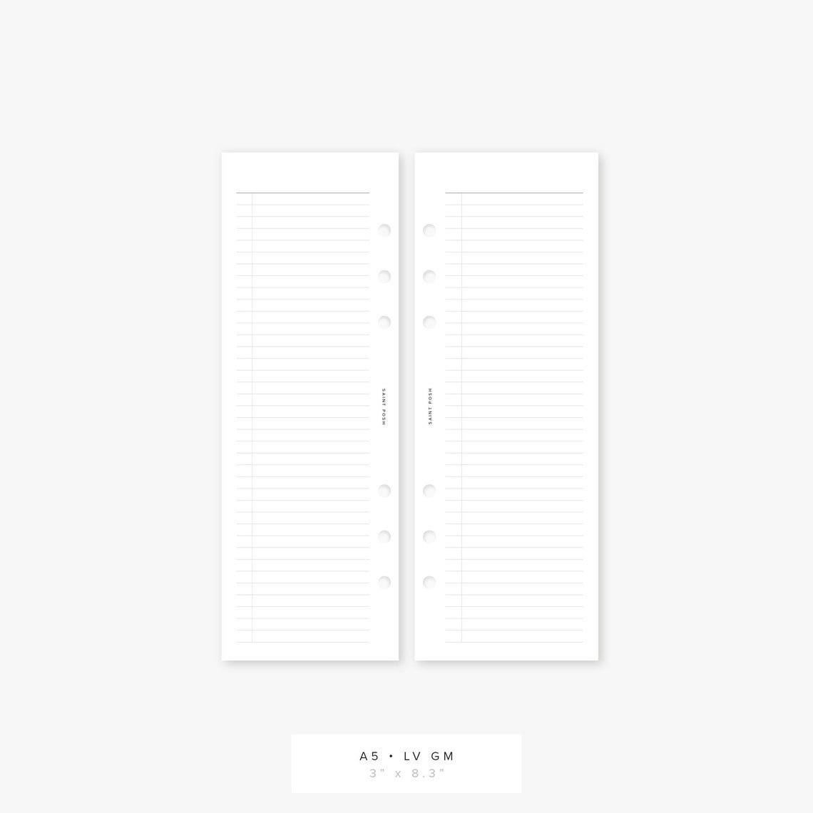 Lined Notes half Sheet Planner Inserts PRINTED Planner - Etsy
