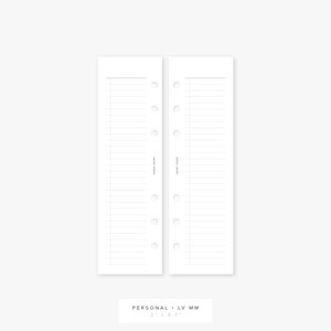 Lined Notes half Sheet Planner Inserts PRINTED Planner - Etsy