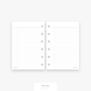 Lined Notes - PRINTED - Planner Inserts & Agenda Refill - A5 / Personal ...
